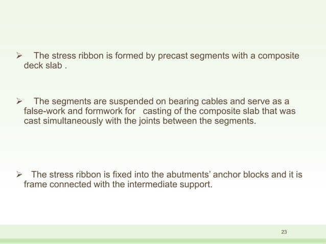 Stress ribbon-bridges | PPTX | Civil Engineering Industry | Industries
