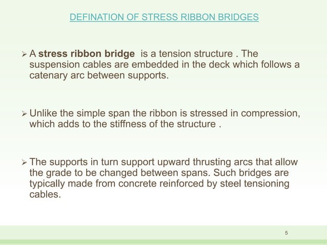 Stress ribbon-bridges | PPTX | Civil Engineering Industry | Industries