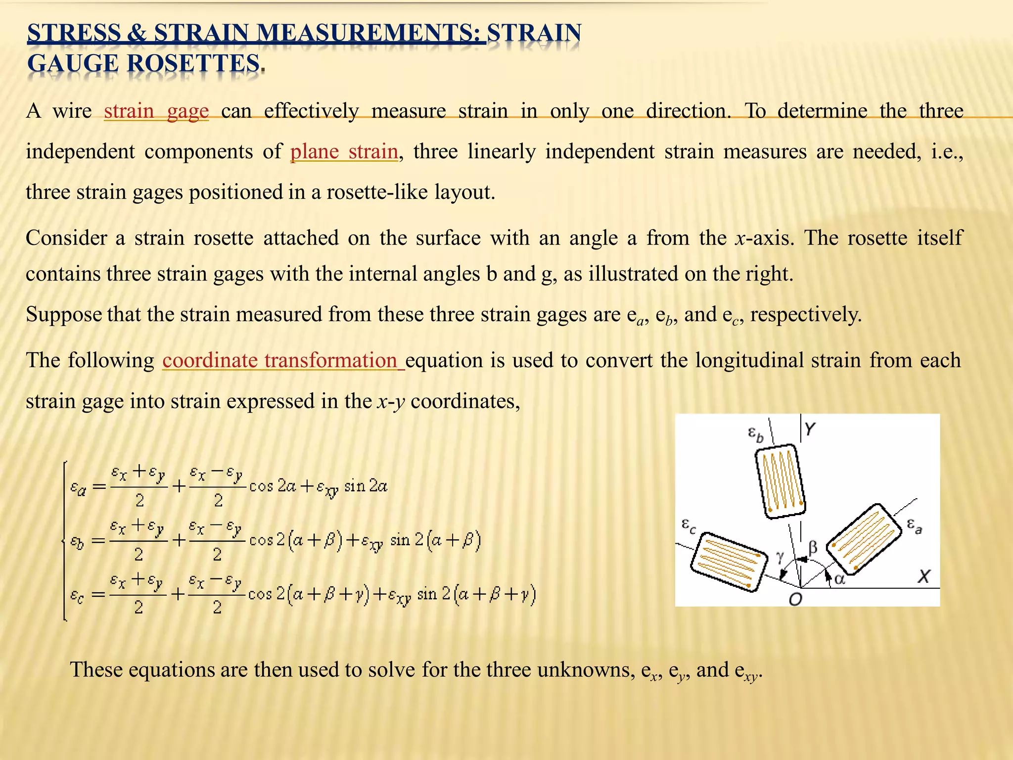Stress strain measurements ppt | PDF