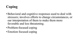 stress coping and health | PPT