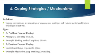 STRESS & ADAPTATION (types, sources stress adaptation,coping strategies ...