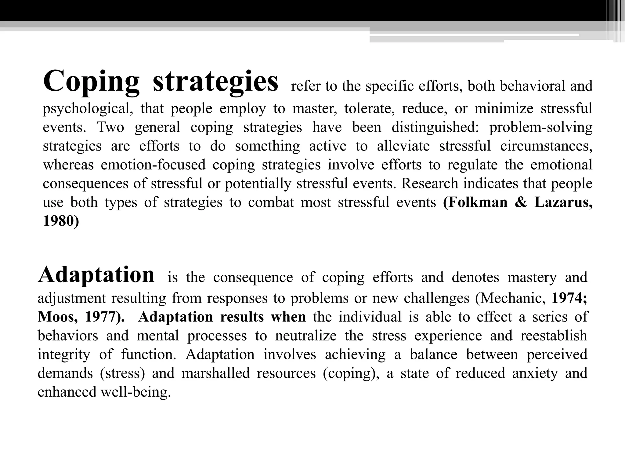 Stress, Stress Adaptation Model & Crisis intervention | PPTX
