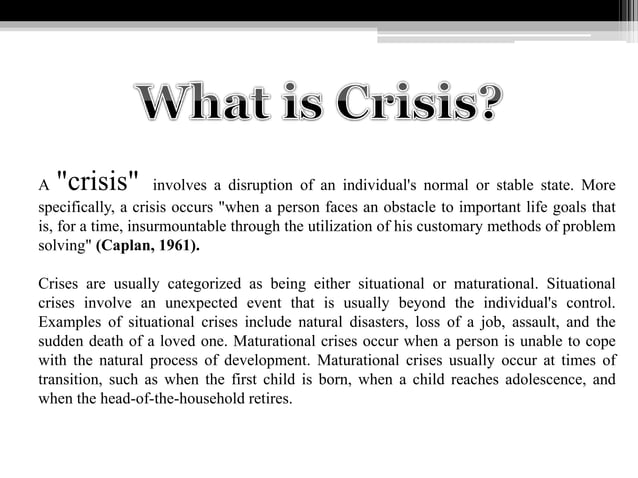 Stress, Stress Adaptation Model & Crisis intervention | PPTX