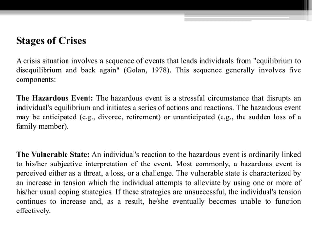 Stress, Stress Adaptation Model & Crisis intervention | PPTX