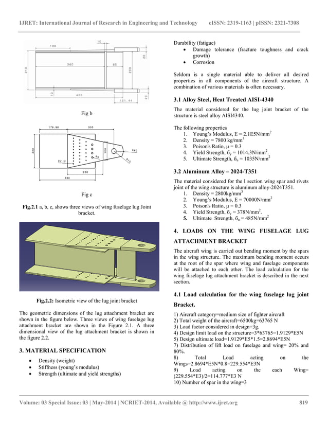 Stress analysis and fatigue life prediction of wing fuselage lug joint ...