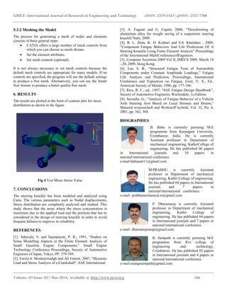Stress analysis on steering knuckle of the automobile steering system | PDF