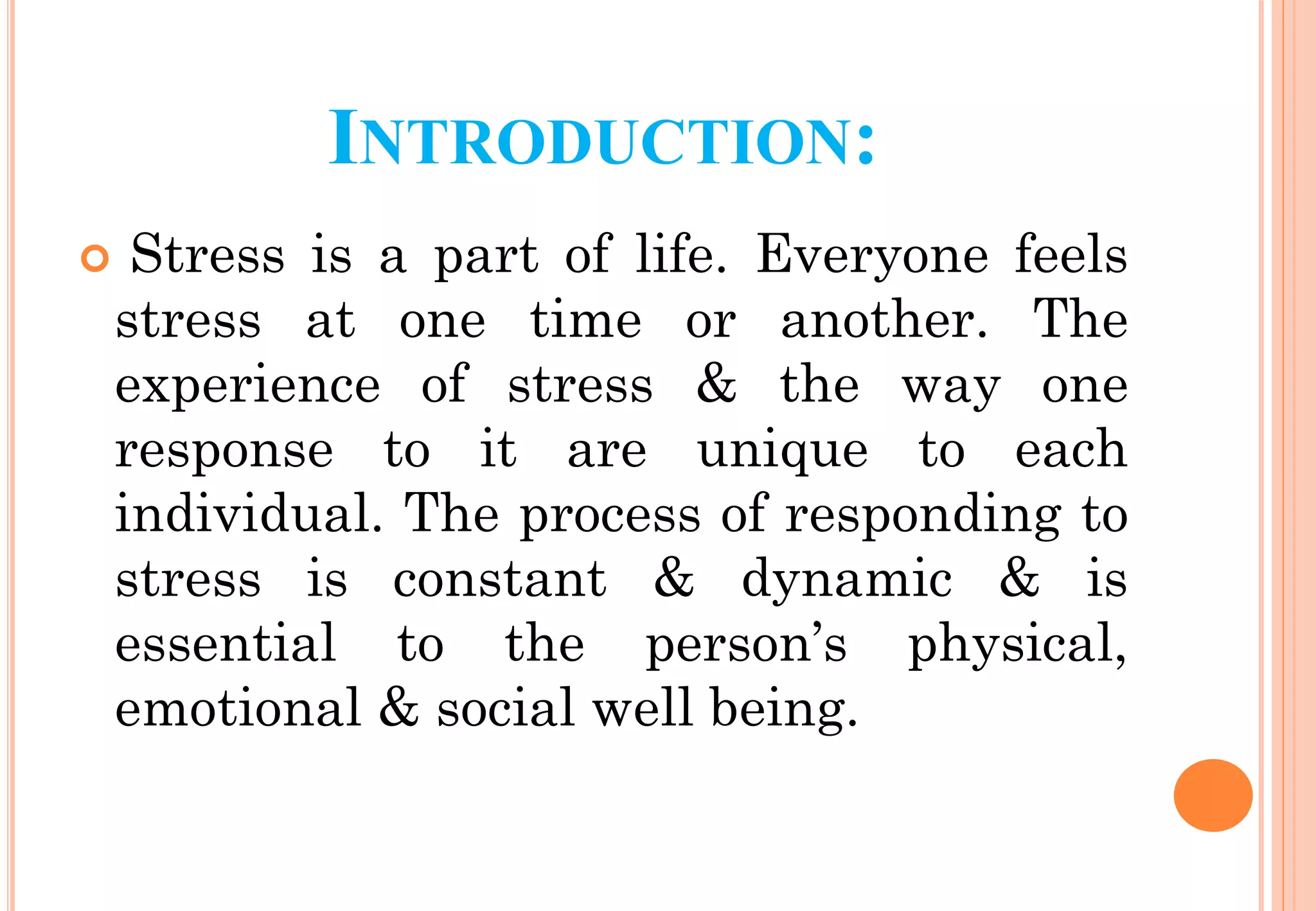 Stress and adaptatiton | PPTX