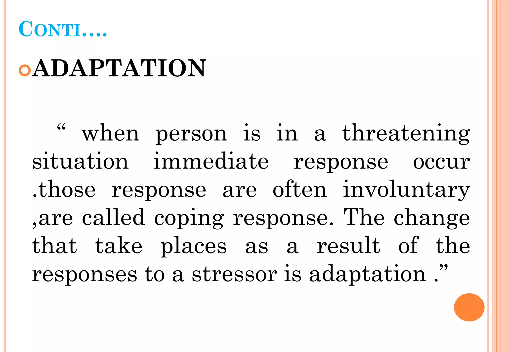 Stress and adaptatiton | PPTX