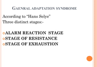 Stress and adaptatiton | PPTX