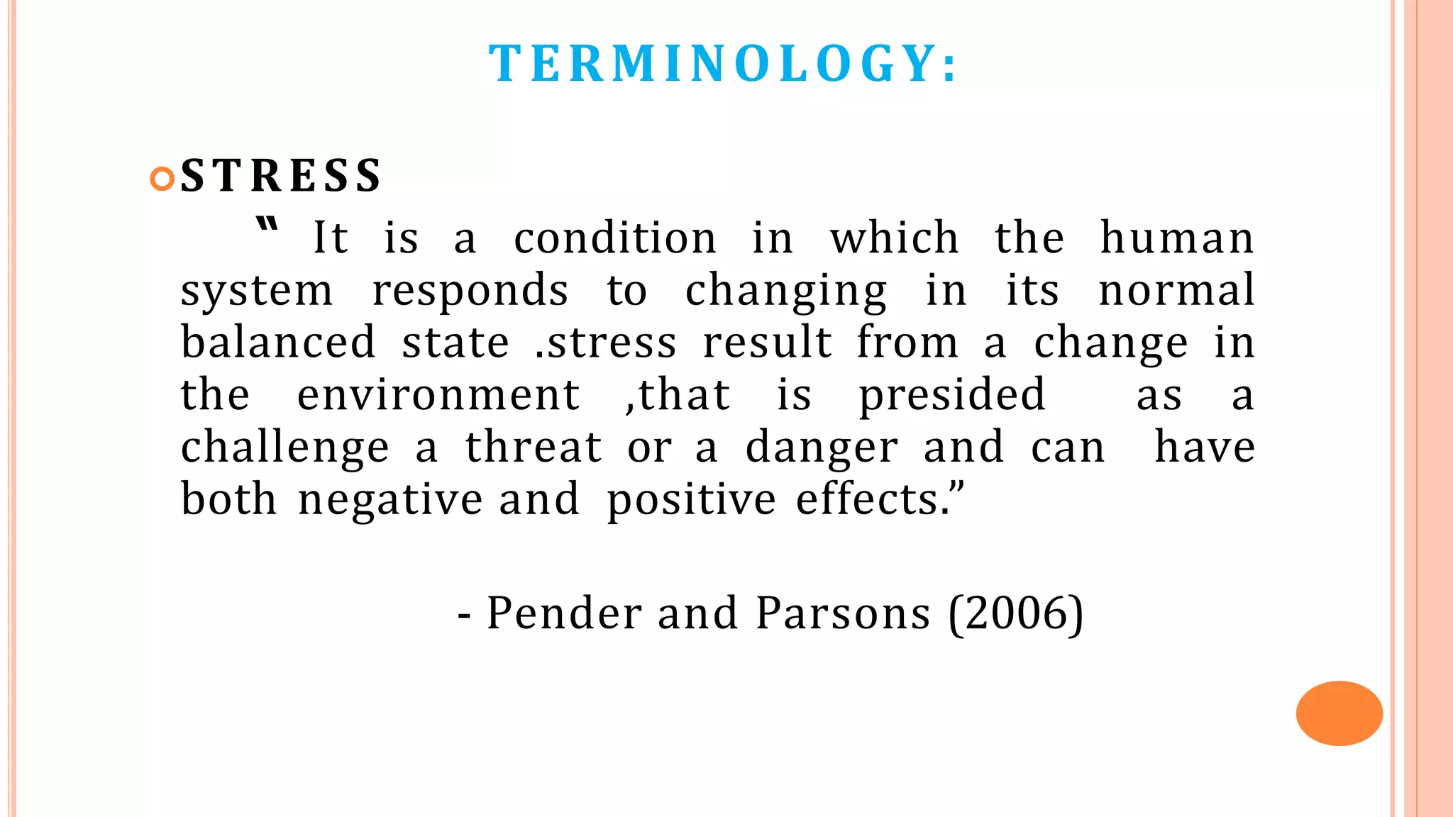 STRESS AND ADAPTATION | PPTX
