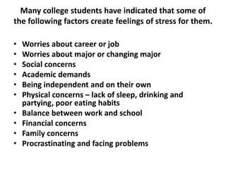 Stress and college students | PPTX