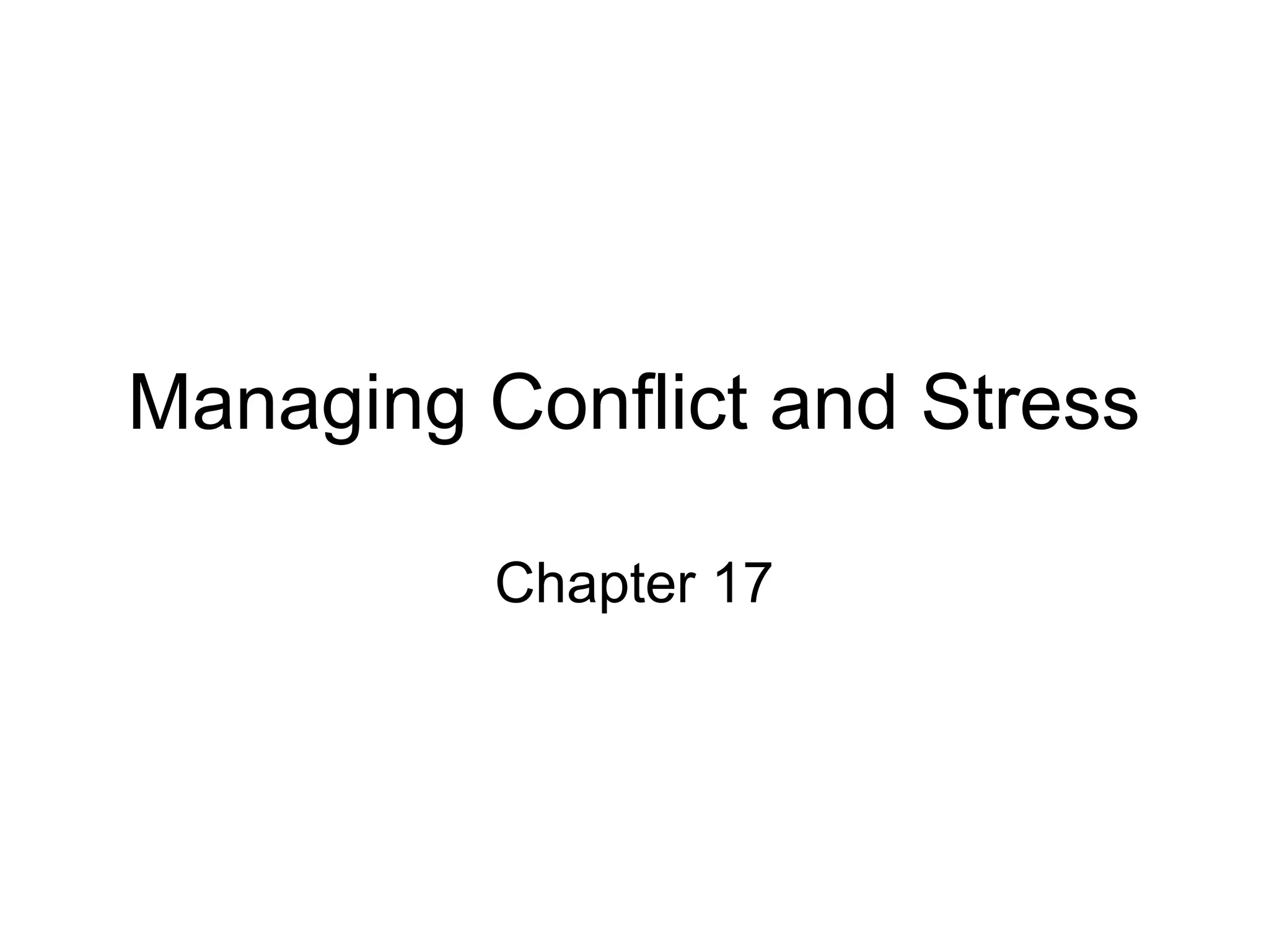 Stress and conflict | PPT