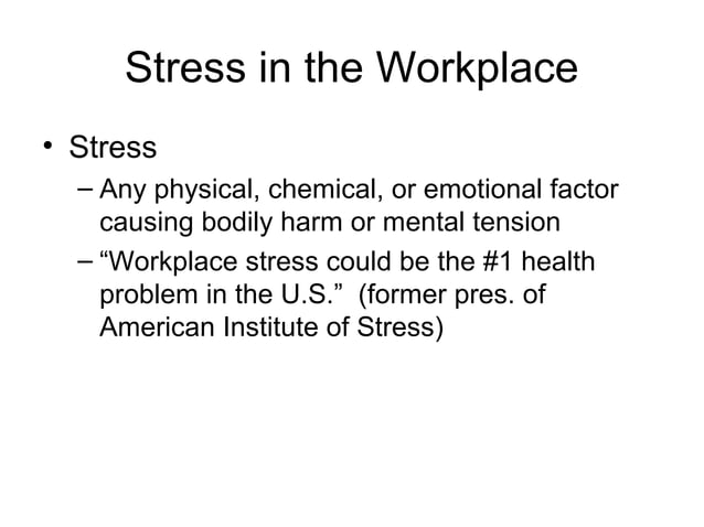 Stress and conflict | PPT