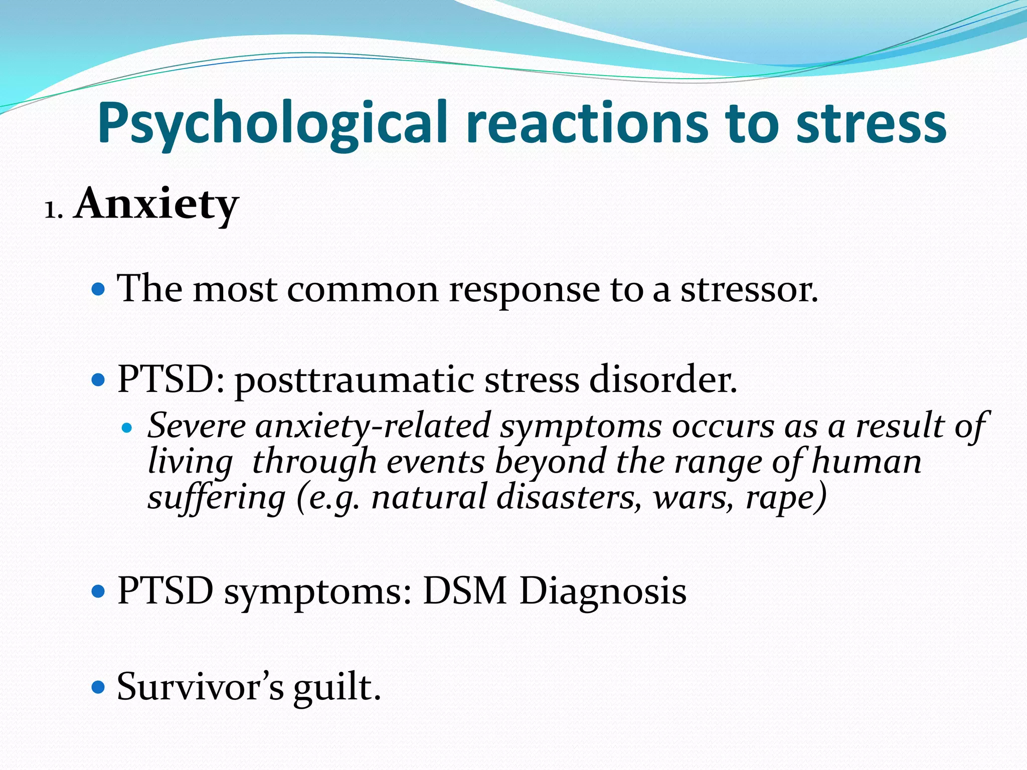 Lecture 8: Stress and coping - Dr.Reem AlSabah | PDF