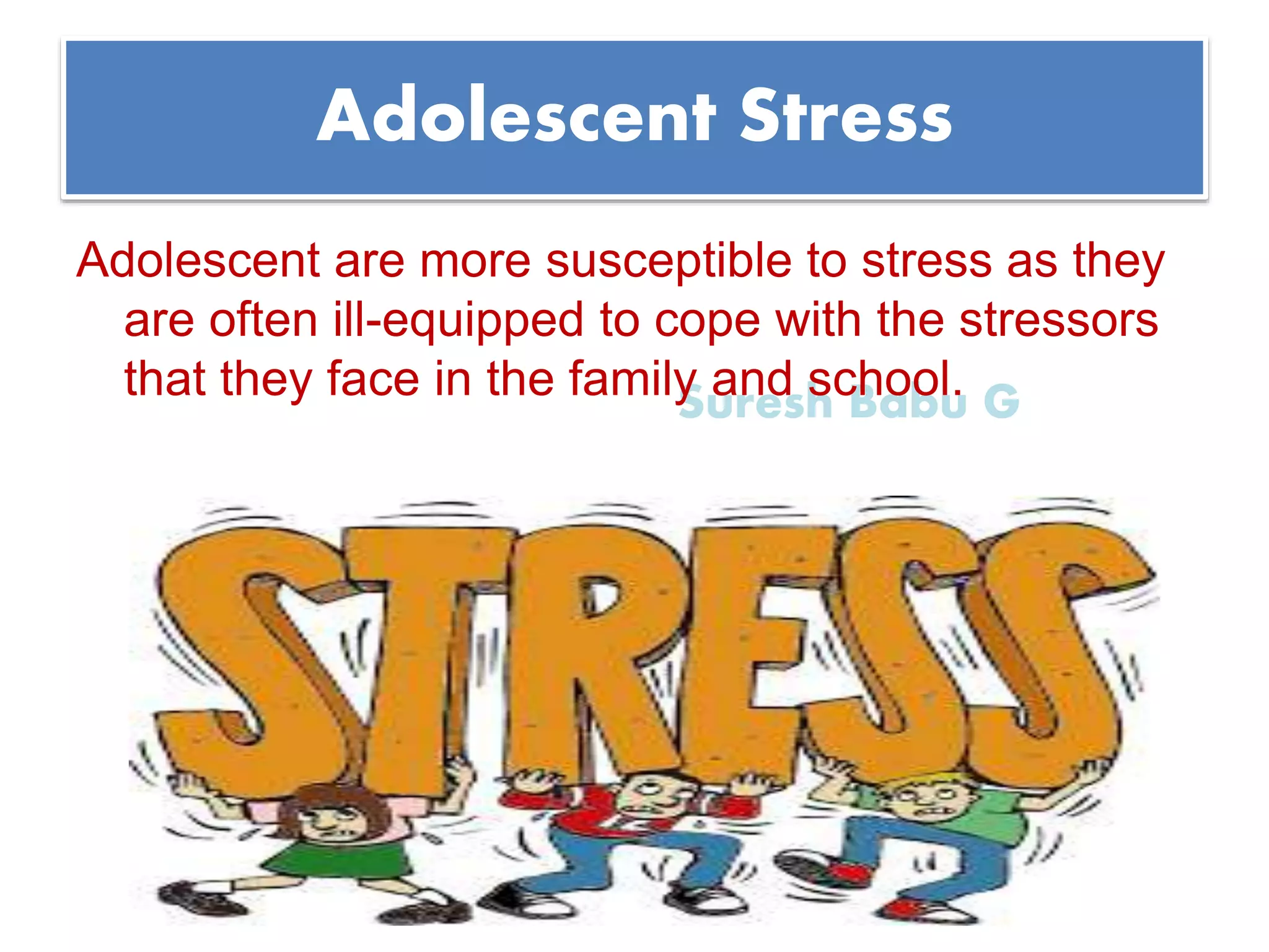 Stress and coping stress - Stress management strategies - Adolescent ...