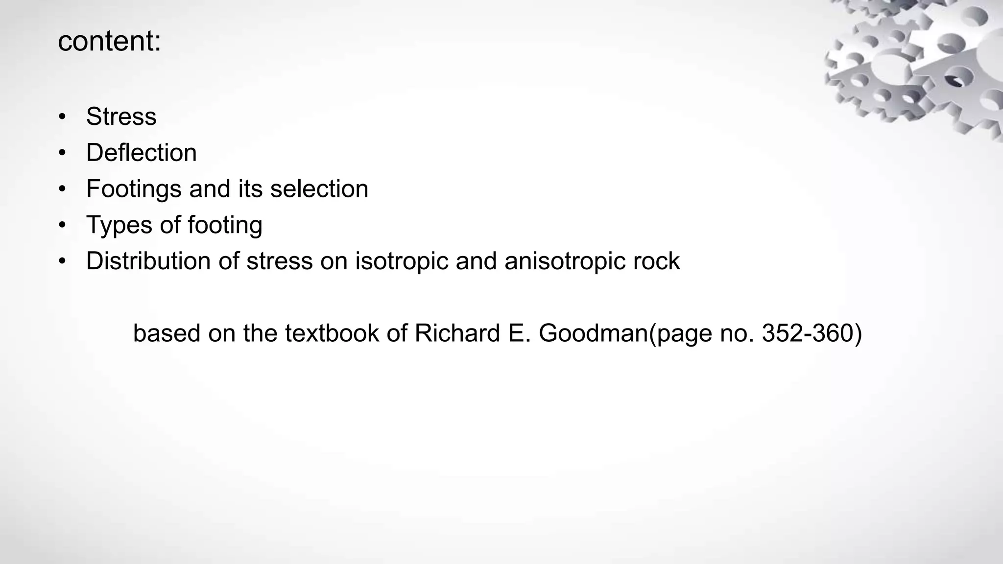 Stress and deflections in rocks under footings copy | PPT