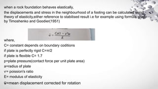 Stress and deflections in rocks under footings copy | PPT