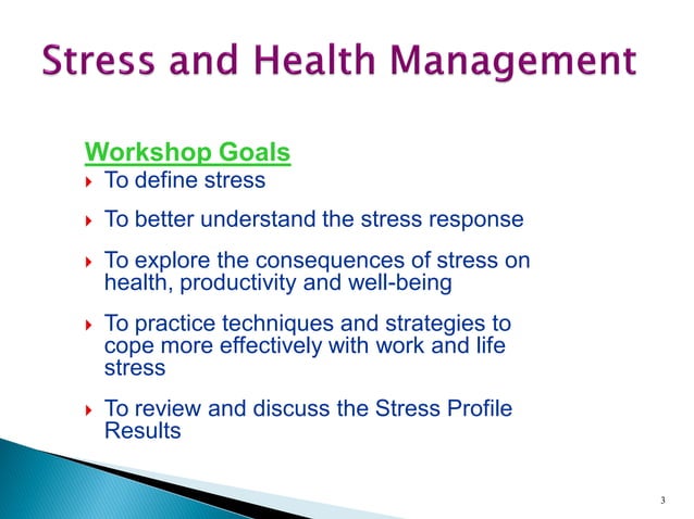 Stress and health management | PPT