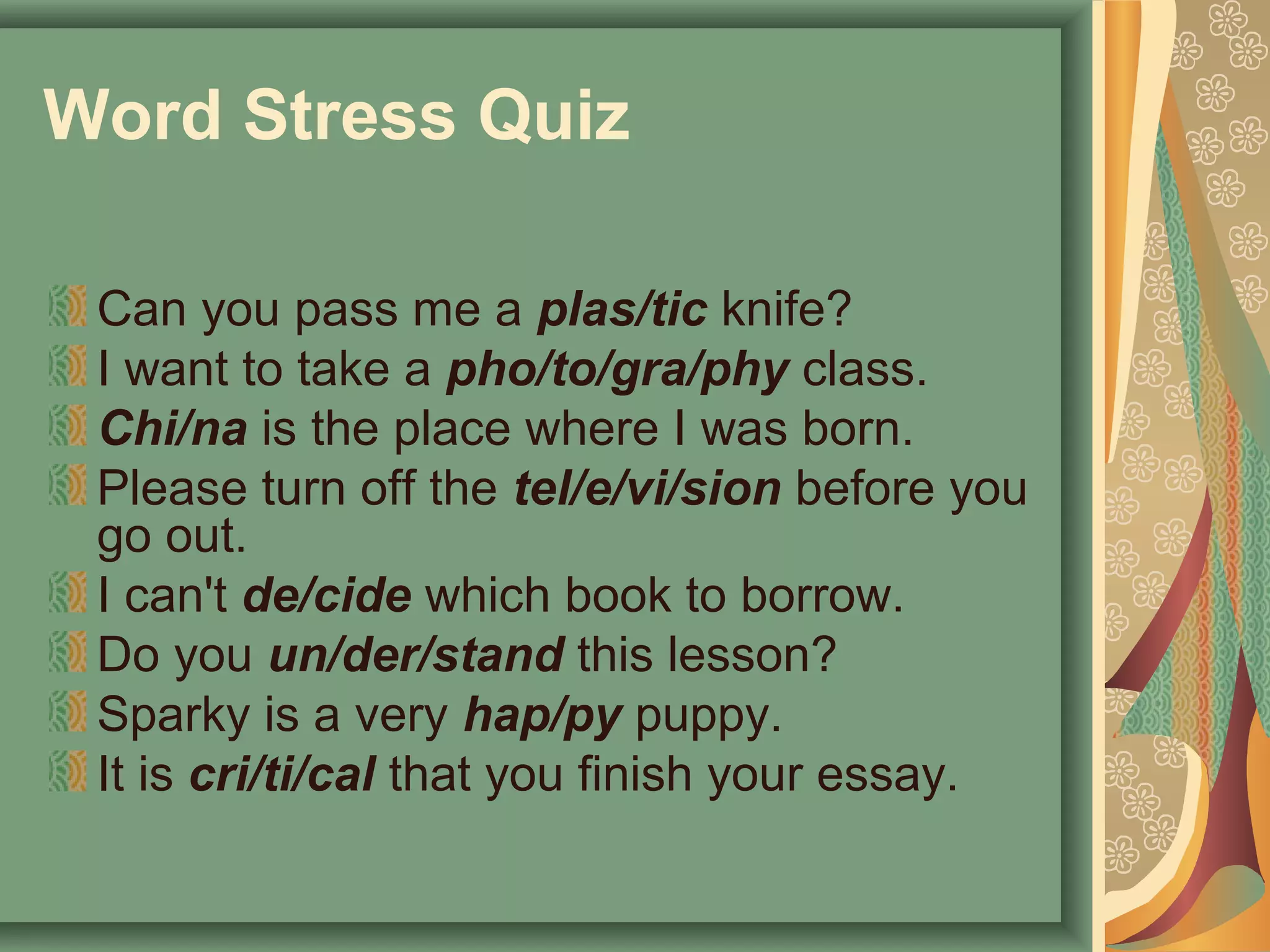 Stress and intonation | PPT