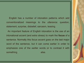 Stress and intonation | PPT