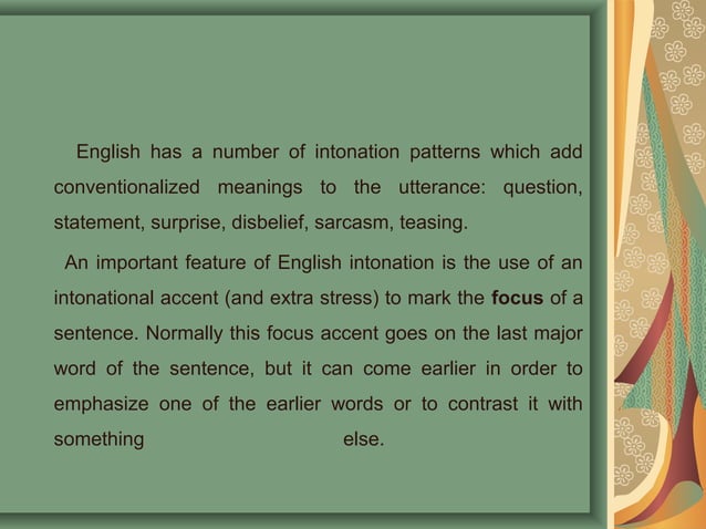Stress and intonation | PPT