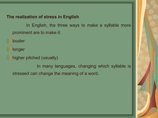Stress and intonation | PPT