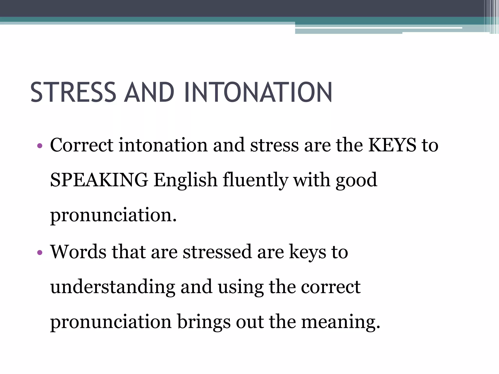 Stress and intonation | PPTX