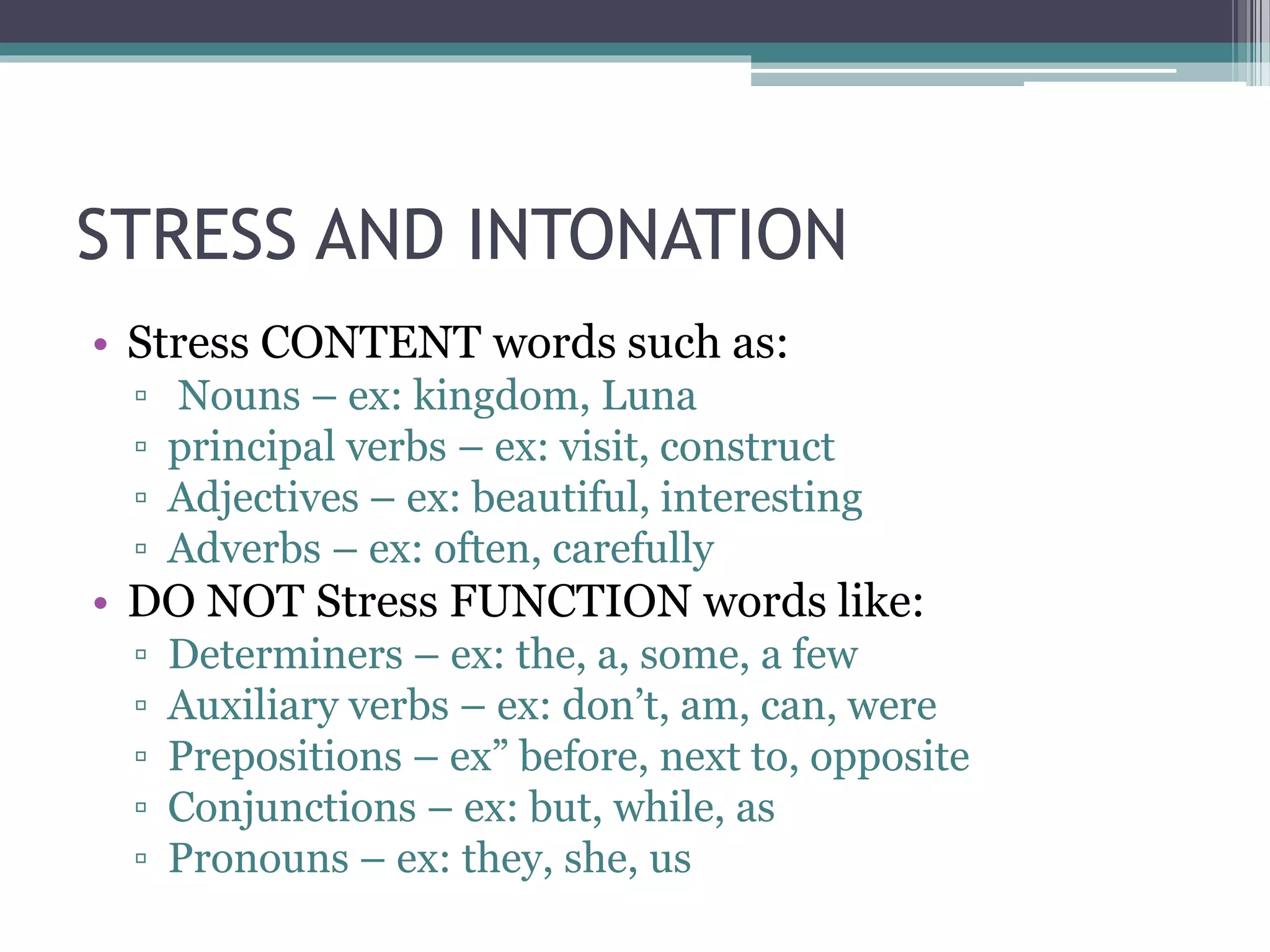 Stress and intonation | PPTX