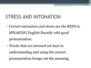 Stress and intonation | PPTX