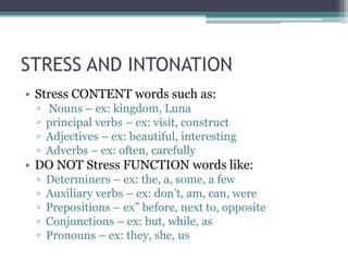 Stress and intonation | PPTX