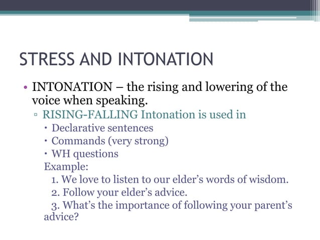 Stress and intonation | PPTX