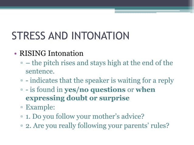 Stress and intonation | PPTX