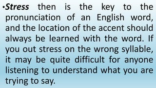 Stress and intonation | PPTX