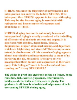 Stress and introspection dr. shriniwas kashalikar | DOC | Senior Health ...