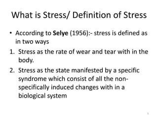 Stress and its management | PPTX