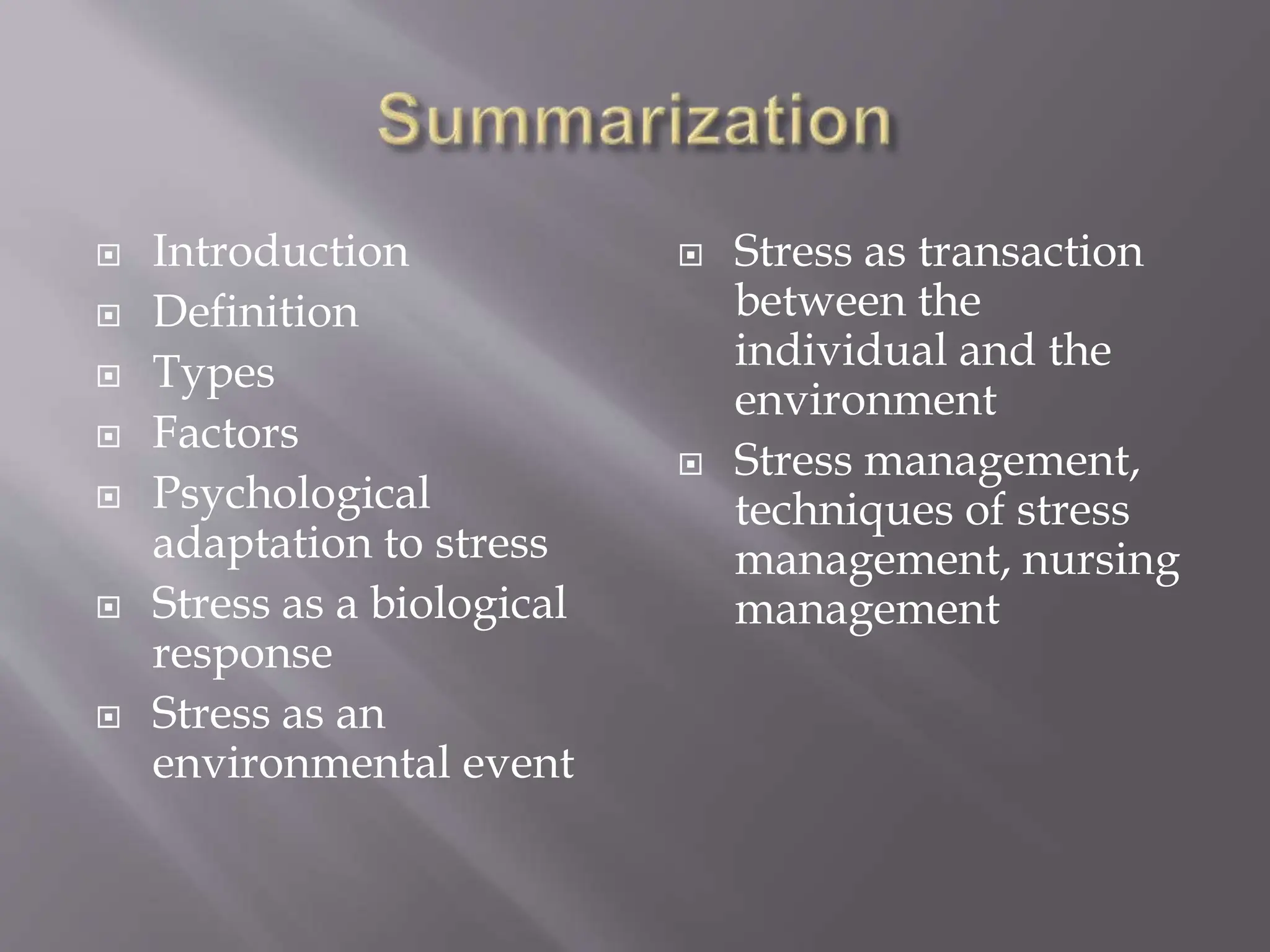 stress in nursing ppt | PPTX