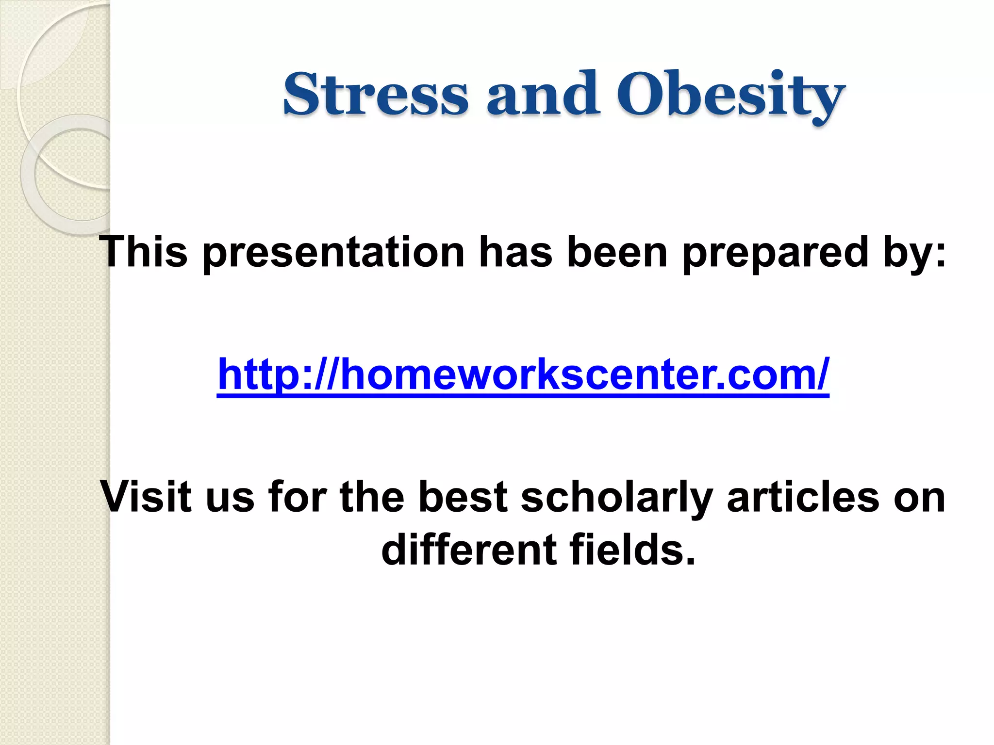 Stress and obesity | PPTX