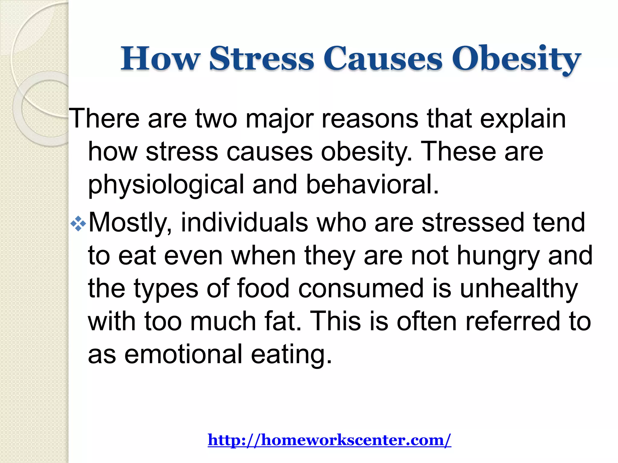 Stress and obesity | PPTX