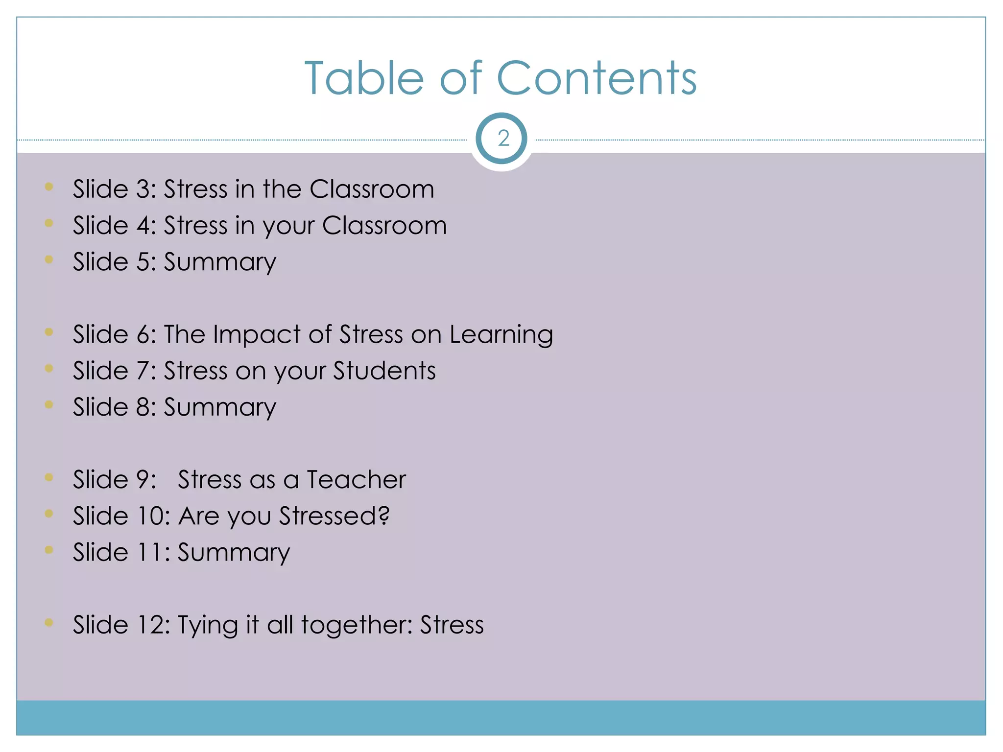 Stress and the Classroom | PPT