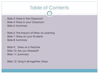 Stress and the Classroom | PPT