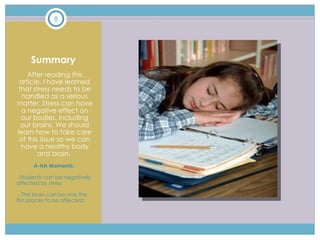 Stress and the Classroom | PPT