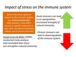 Stress and the immune system | PPTX