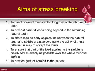 STRESS BREAKERS IN PROSTHODONTIC DENTISTRY | PPTX