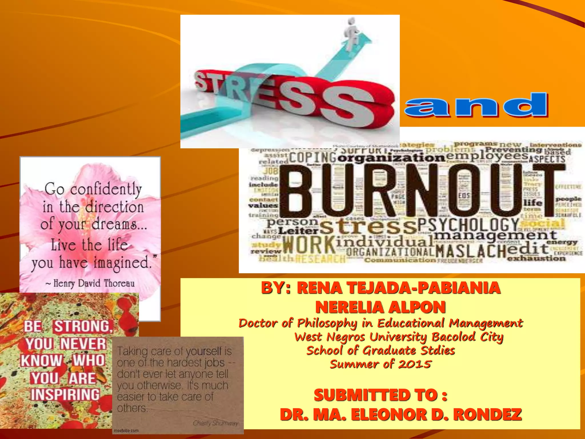 Stress burnout rena tejada | PPT