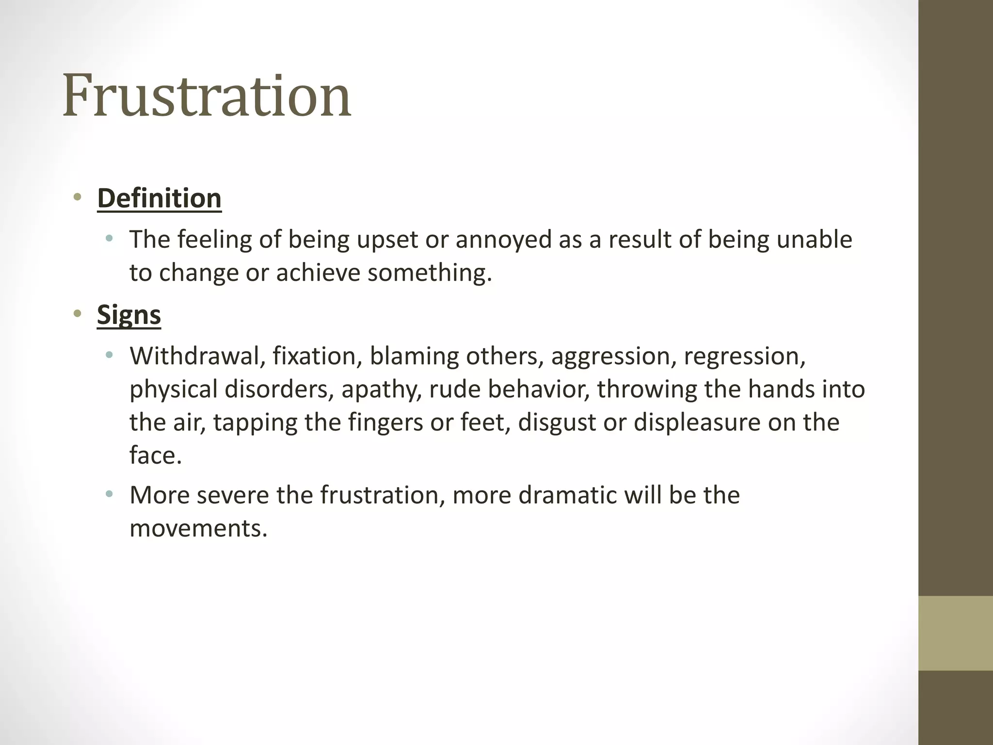 Stress, conflict and frustration in psychology | PPTX