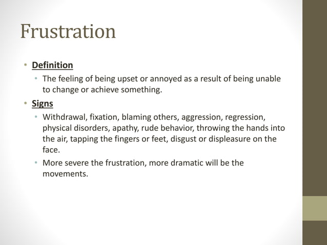 Stress, conflict and frustration in psychology | PPTX