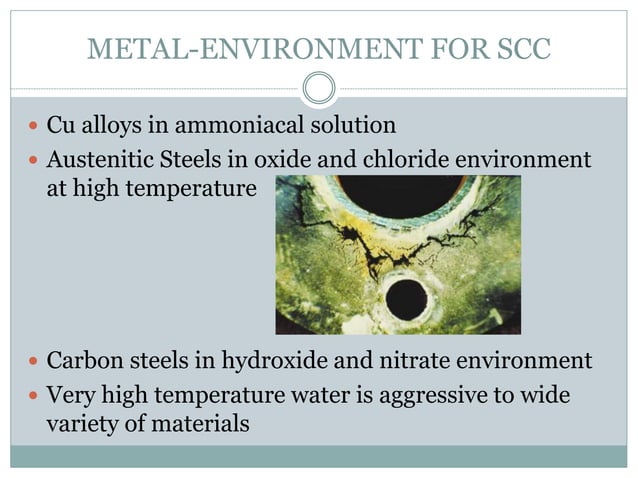 Stress corrosion cracking | PPTX | Chemistry | Science