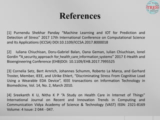 Stress detection using machine learning and iot | PPTX