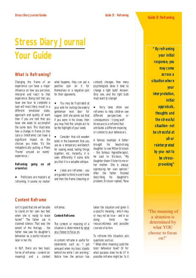 Stress diary guide 17. reframing
