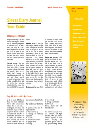 Stress diary guide 2. stress causes | PDF